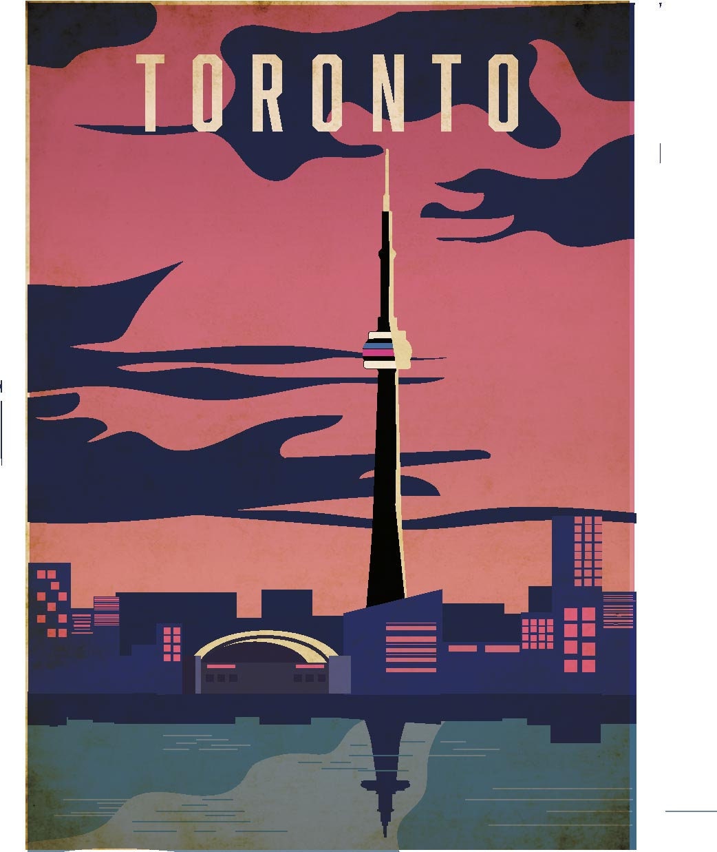 Printable Toronto Skyline Wall Art, Travel Poster Print, Art Print ...