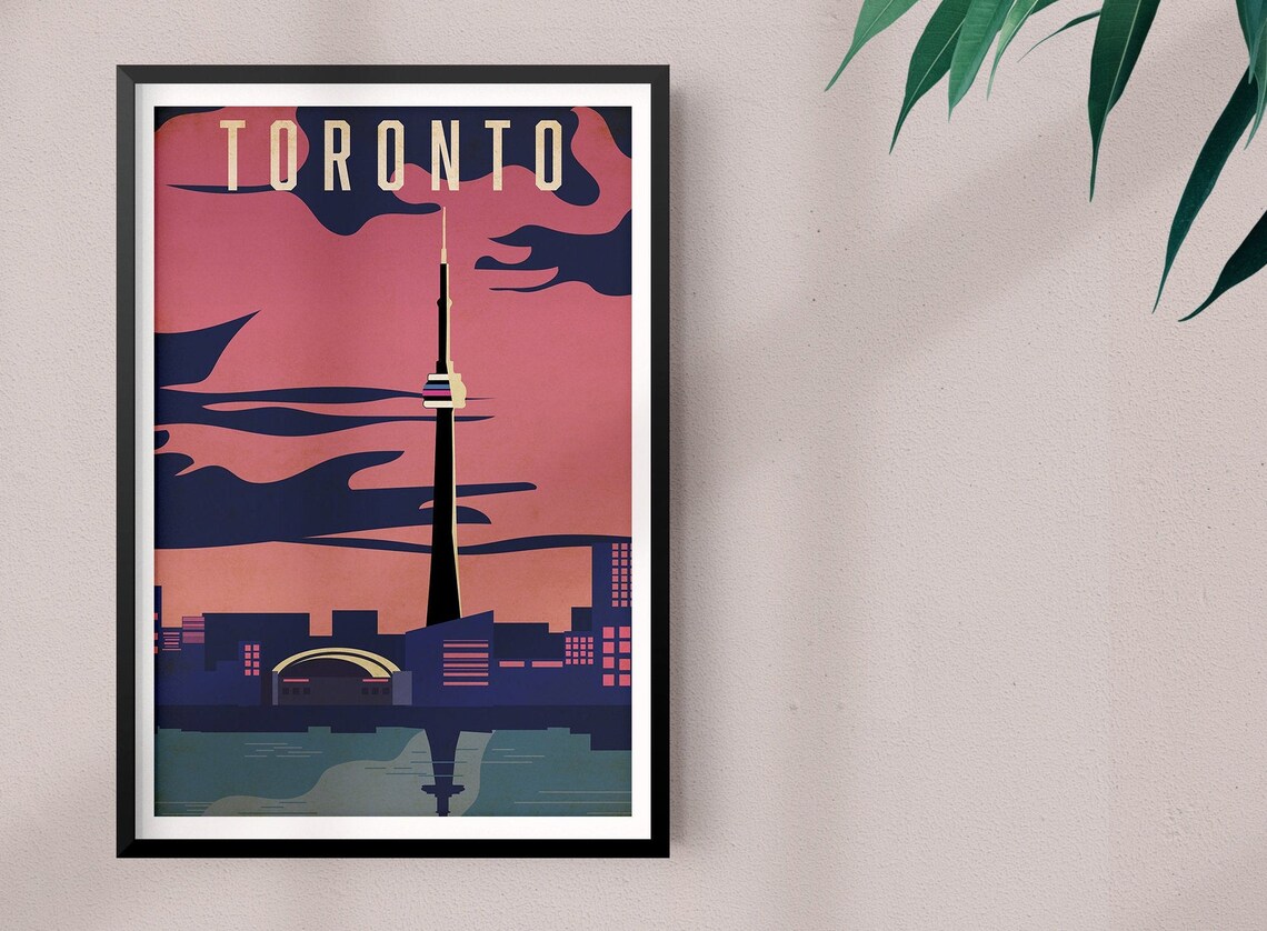 Printable Toronto Skyline Wall Art, Travel Poster Print, Art Print ...