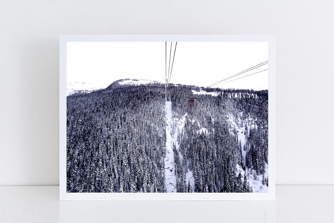 Whistler Blackcomb Ski Poster Wall Art, Cable Car Ski Snowboard ...