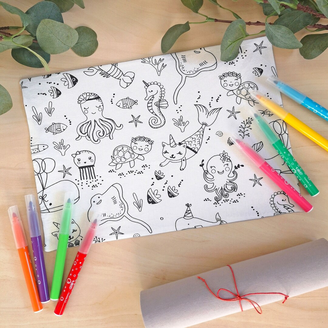 Washable Coloring Page, Children's Gift - Etsy