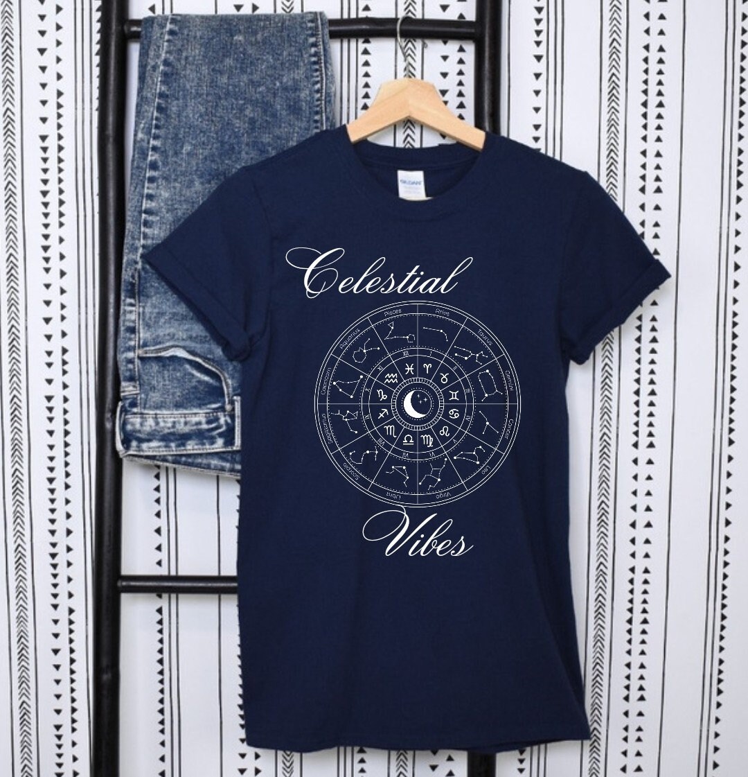 Celestial Birth Chart Shirt Gift, Astrology Astronomy Graphic Tee Gift ...