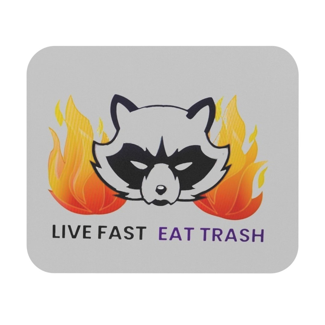 Raccoon Mouse Pad, Trash Panda Mouse Pad, Live Fast Eat Trash, Funny ...