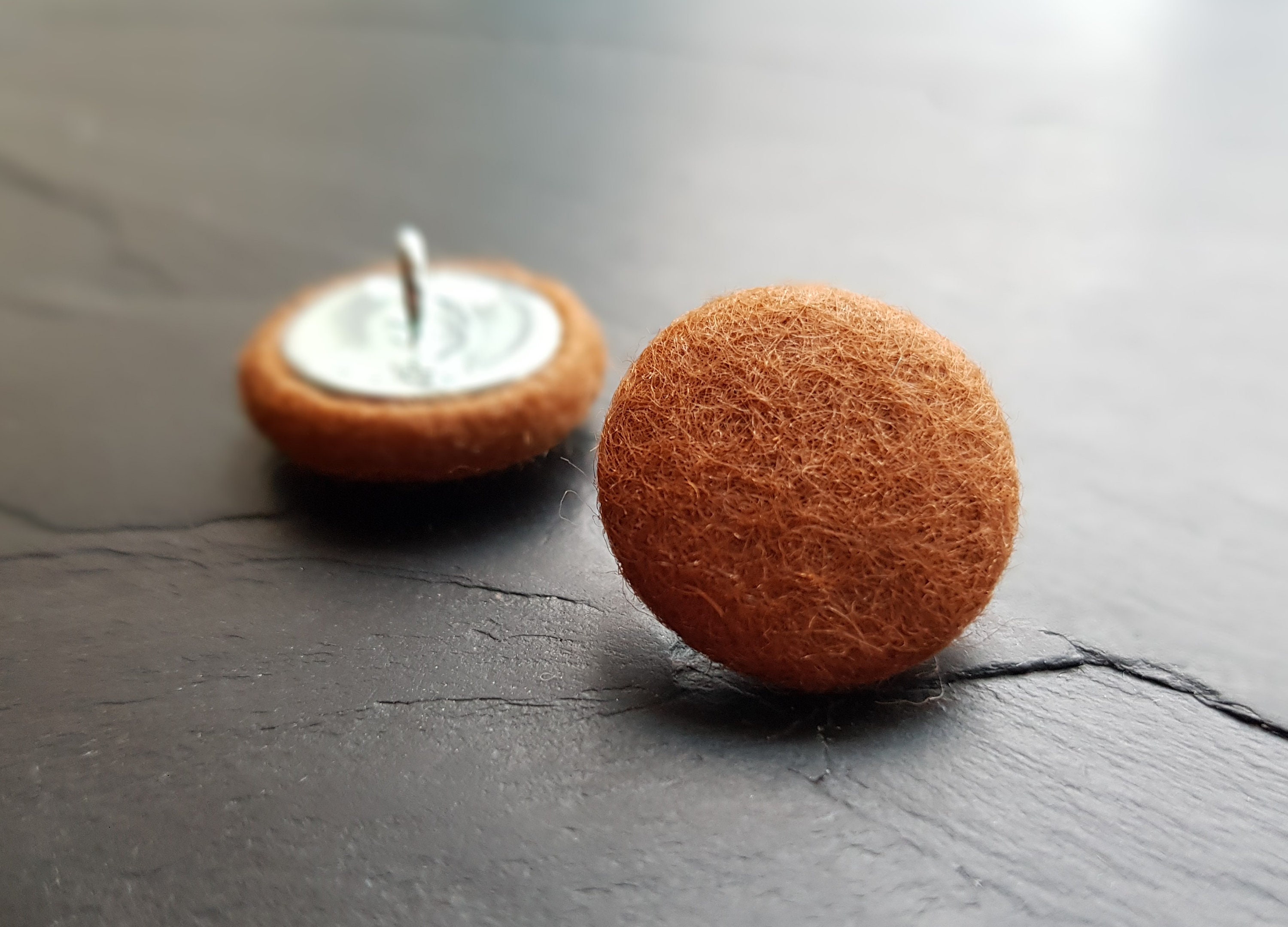 Felt Buttons in Brown & Orange Colours 100% Wool Hand Covered | Etsy