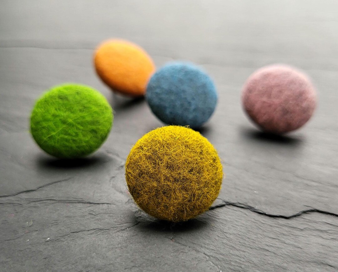 19mm 100% Wool Felt Buttons, Hand Covered With Metal Shank - Etsy