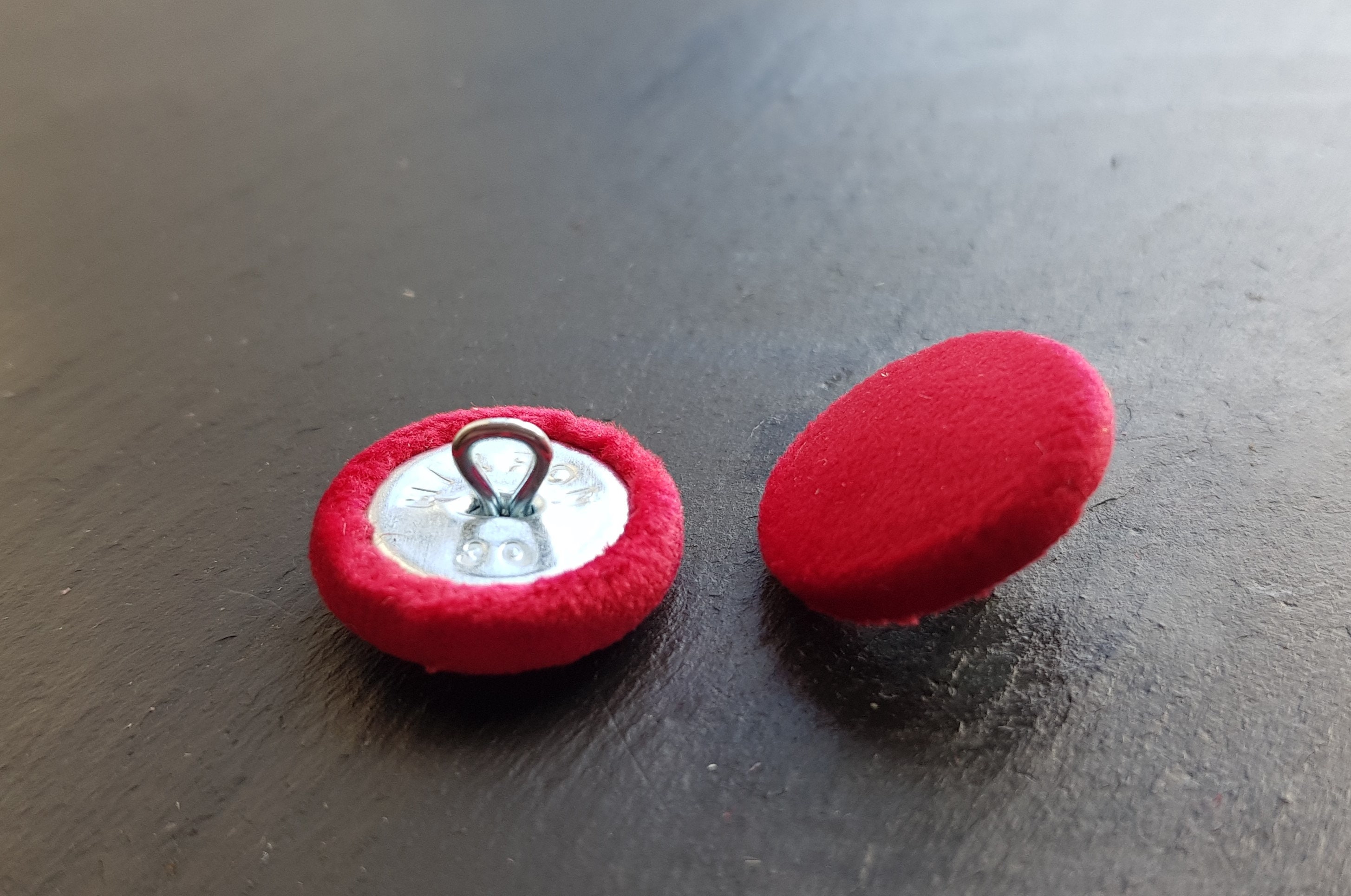Red velvet buttons hand covered buttons 19mm or 25mm buttons | Etsy