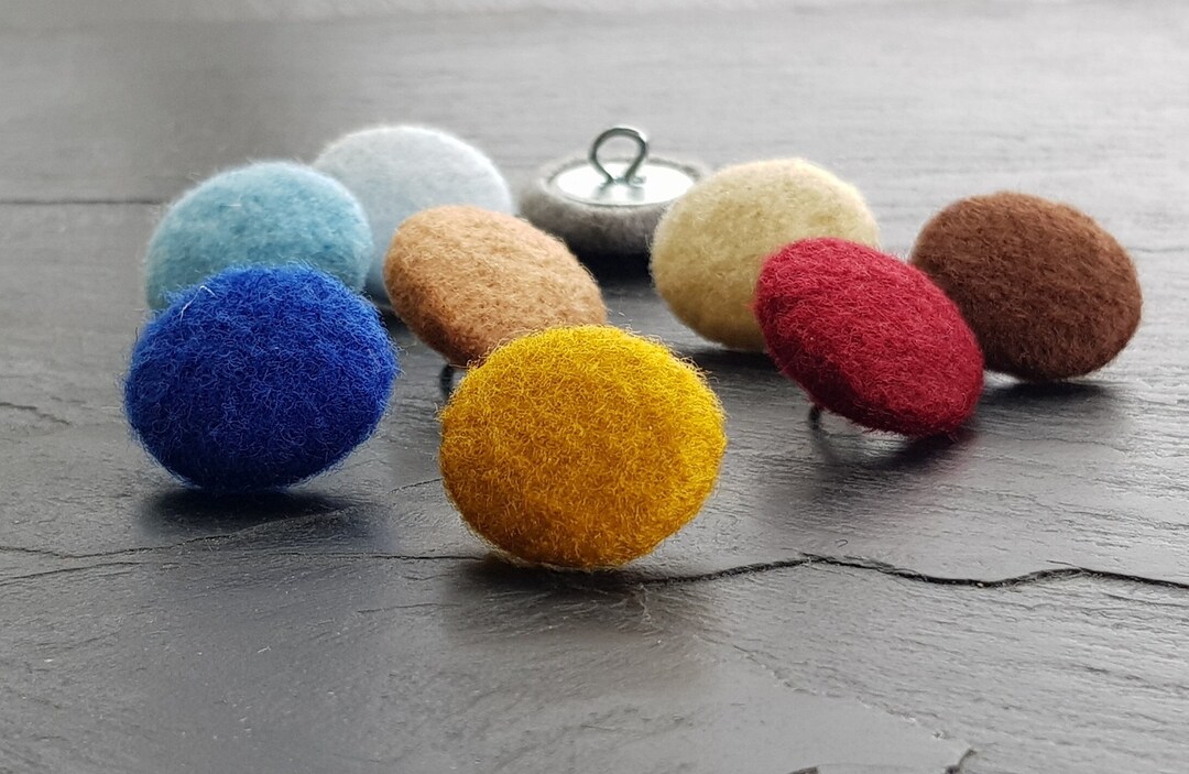 Hand Covered Felt Buttons, Various Colors, 31mm Shank Buttons - Etsy