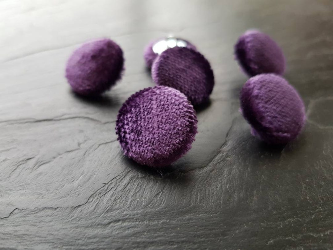 Dark Purple Velvet Covered Buttons 19mm, 23mm, 25mm or 31mm, Hand ...