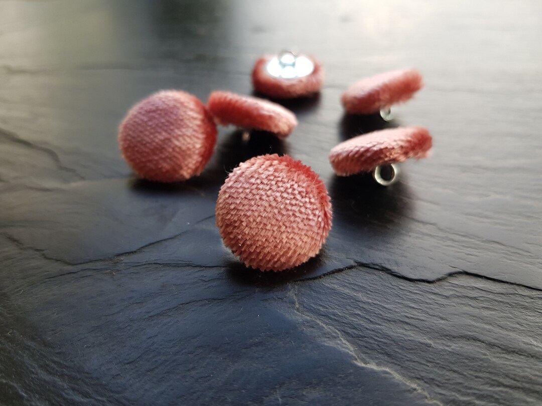 Hand Covered Candy Pink Velvet Buttons, Clarke & Clarke, Upholstery - Etsy