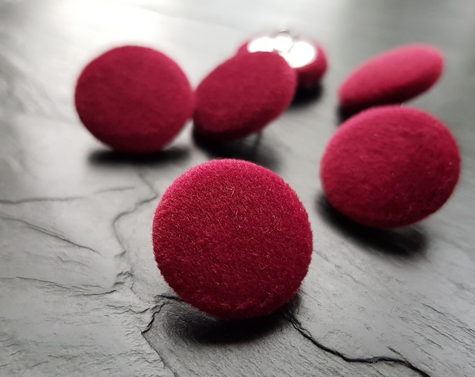 Raspberry Red Velvet Buttons, Hand Covered Buttons, 14mm, 19mm, 23mm ...
