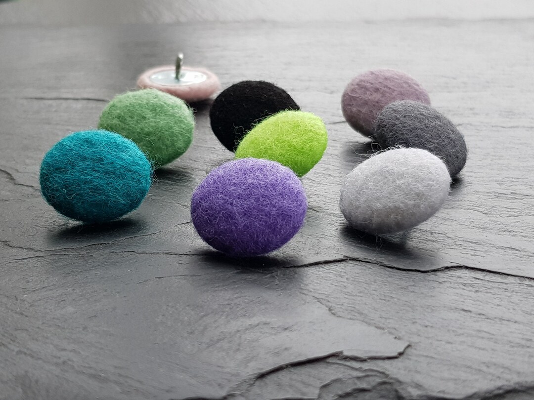 Hand Covered Felt Buttons, 23mm Metal Shank, Various Colors - Etsy