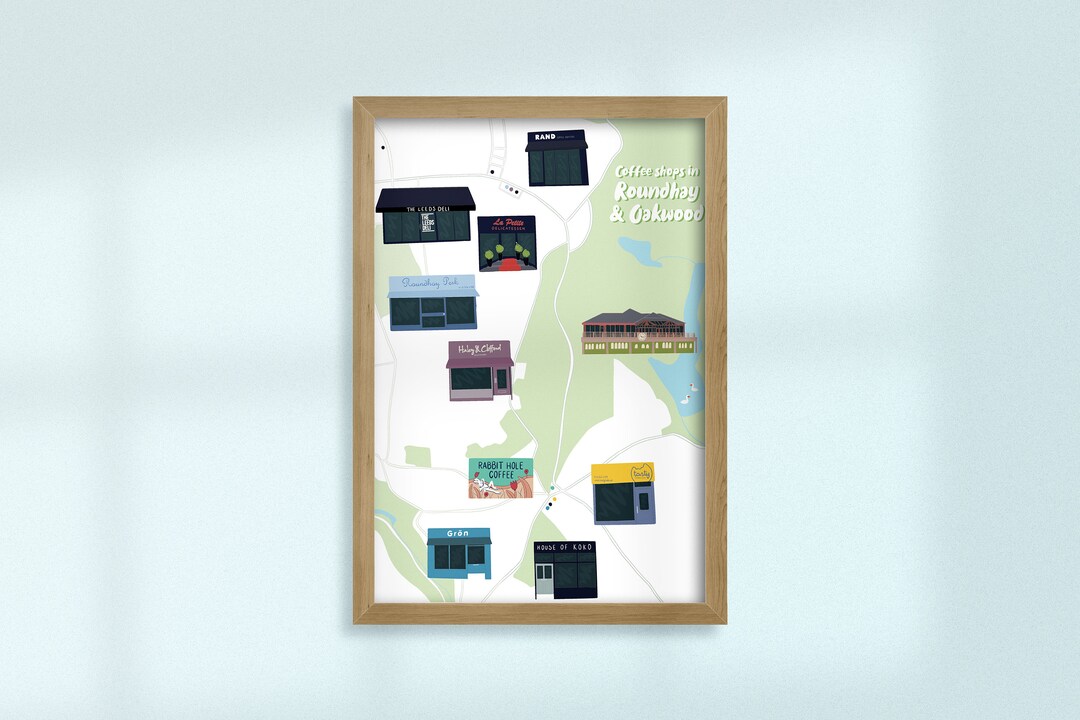 Roundhay Park Map Oakwood Coffee Shops Leeds A4 and A5 Print - Etsy