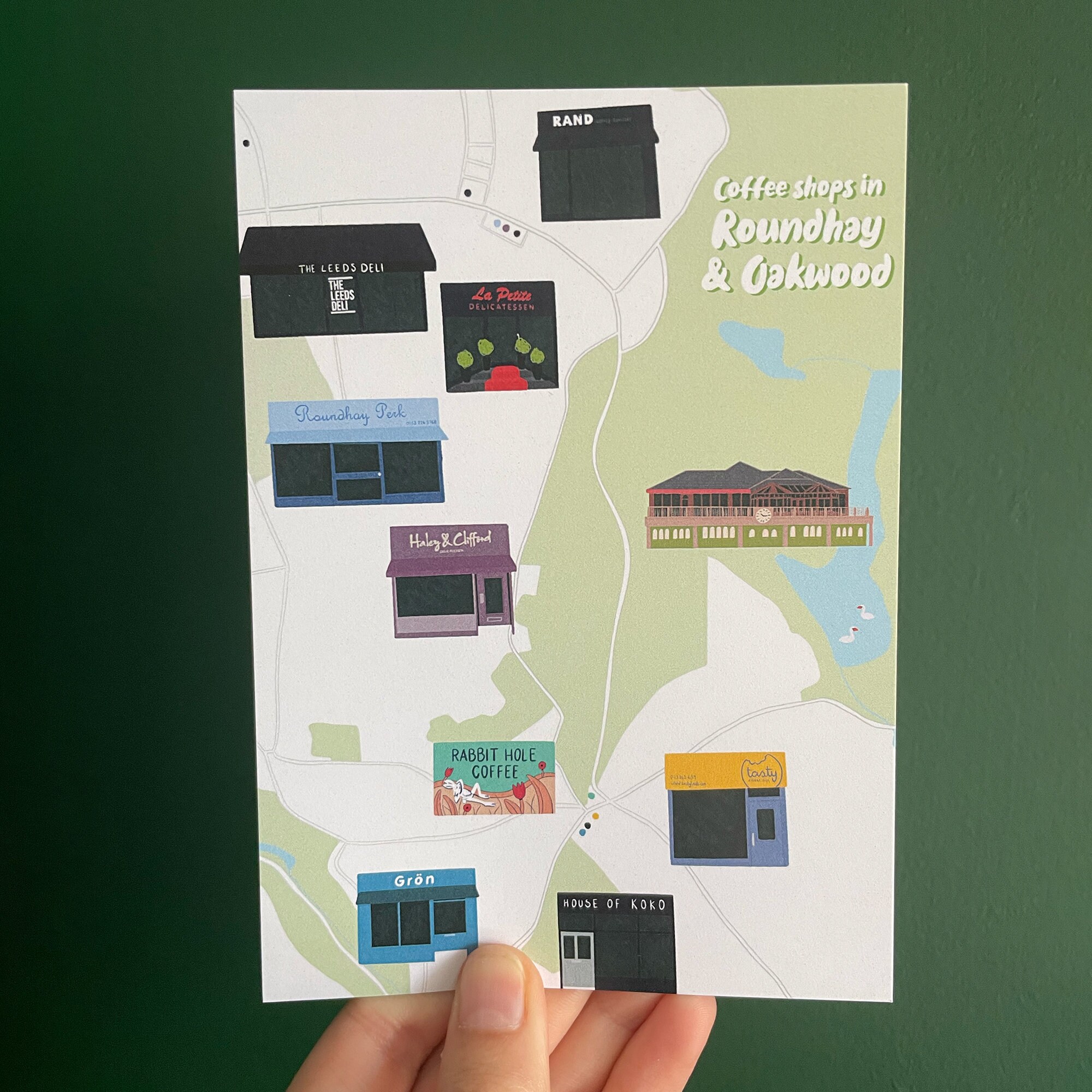 Roundhay Park Map Oakwood Coffee Shops Leeds A4 and A5 Print - Etsy