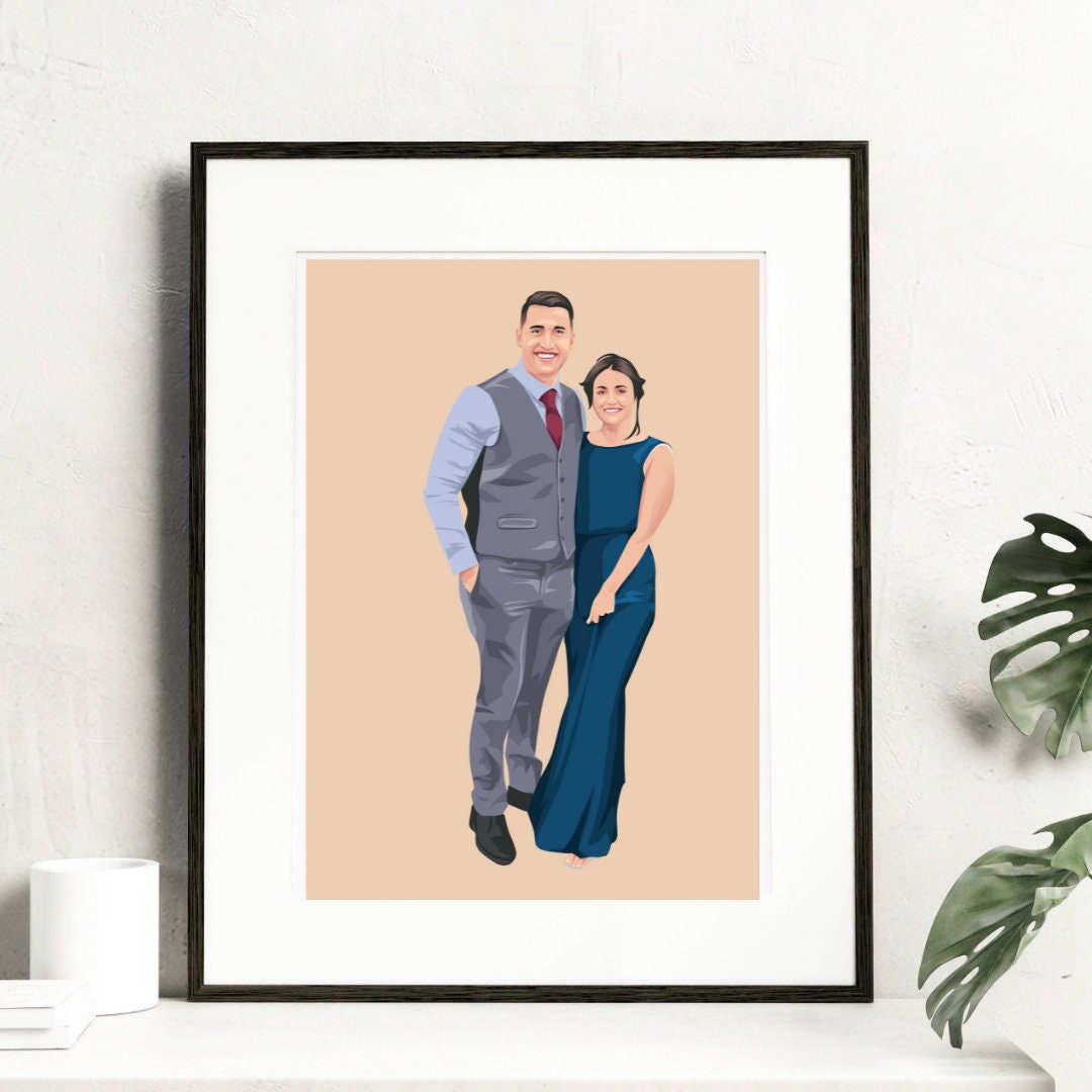 Custom Illustration Personalised Portrait Couple Portrait - Etsy UK