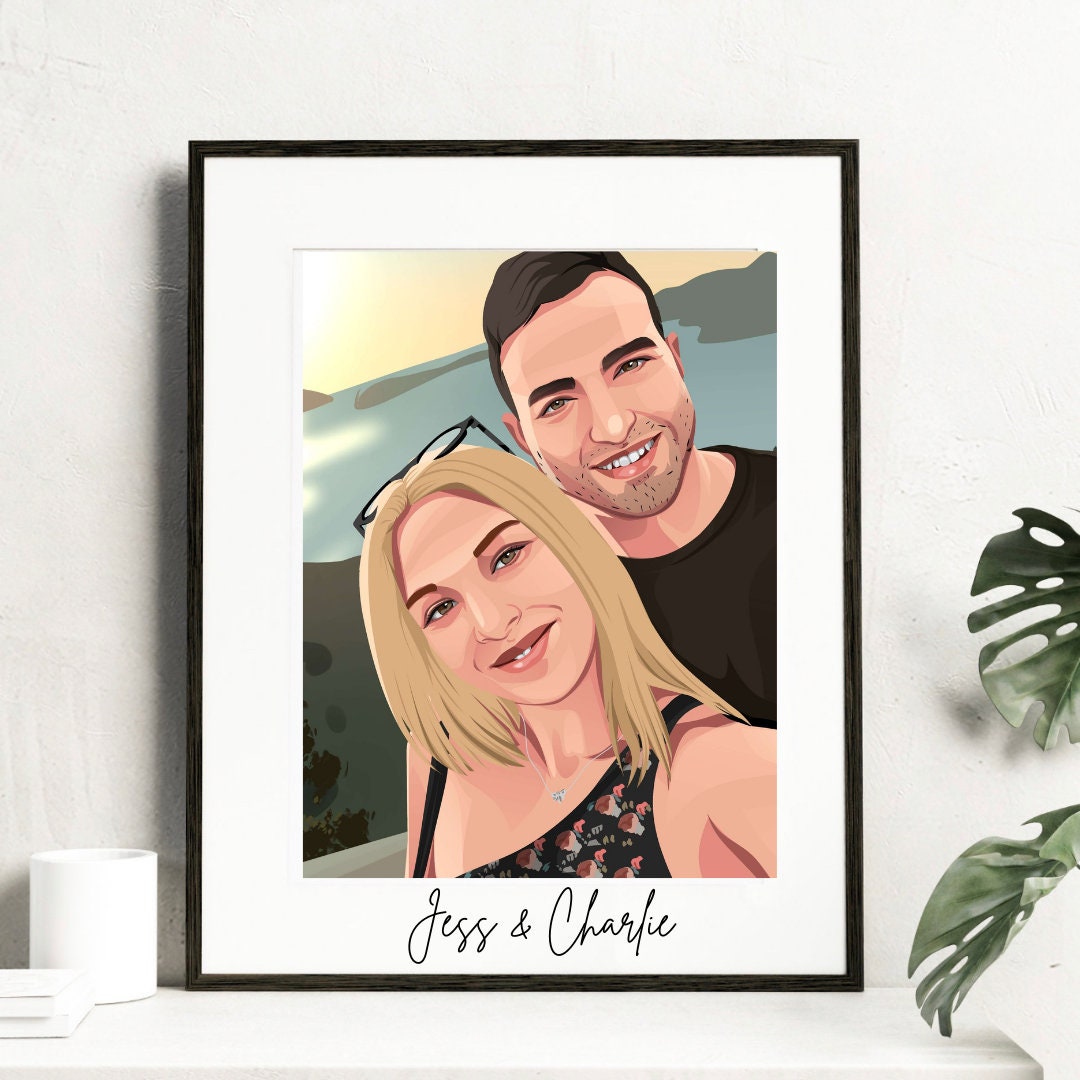 Custom Illustration Personalised Portrait Couple Portrait - Etsy UK