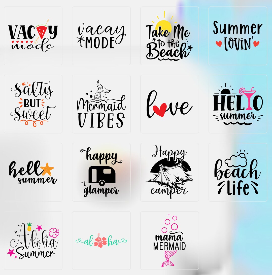 15 Summer Quotes - Vector Bundle - Etsy