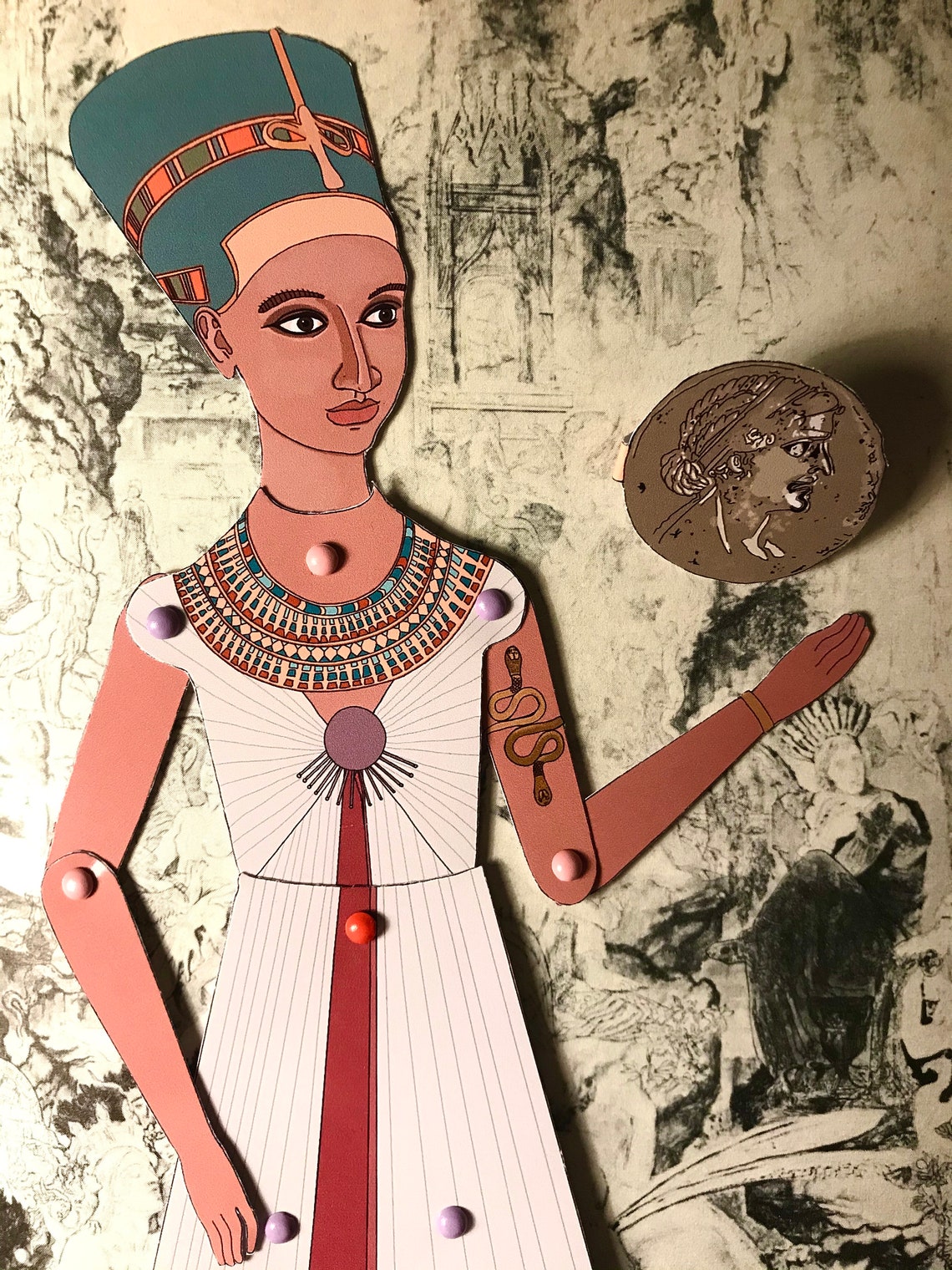 Cleopatra Articulate Paper Doll - Paper Puppet - DIY Printable PDF - Etsy
