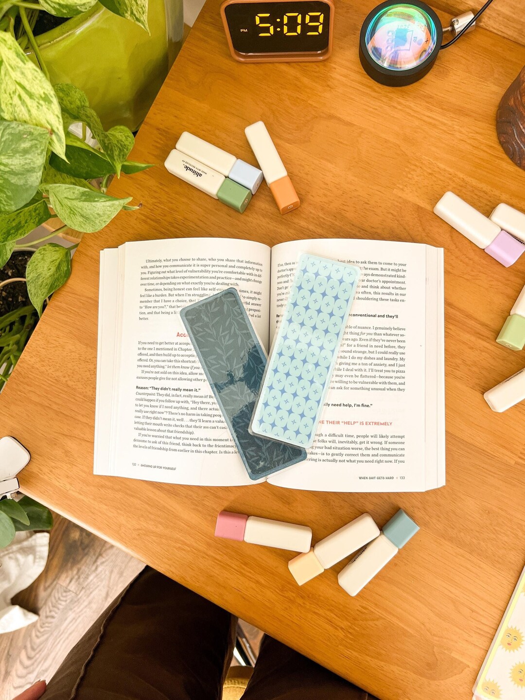 Handmade Navy Baby Bookmarks Gift for Book Lovers Readers Blue Art Deco ...