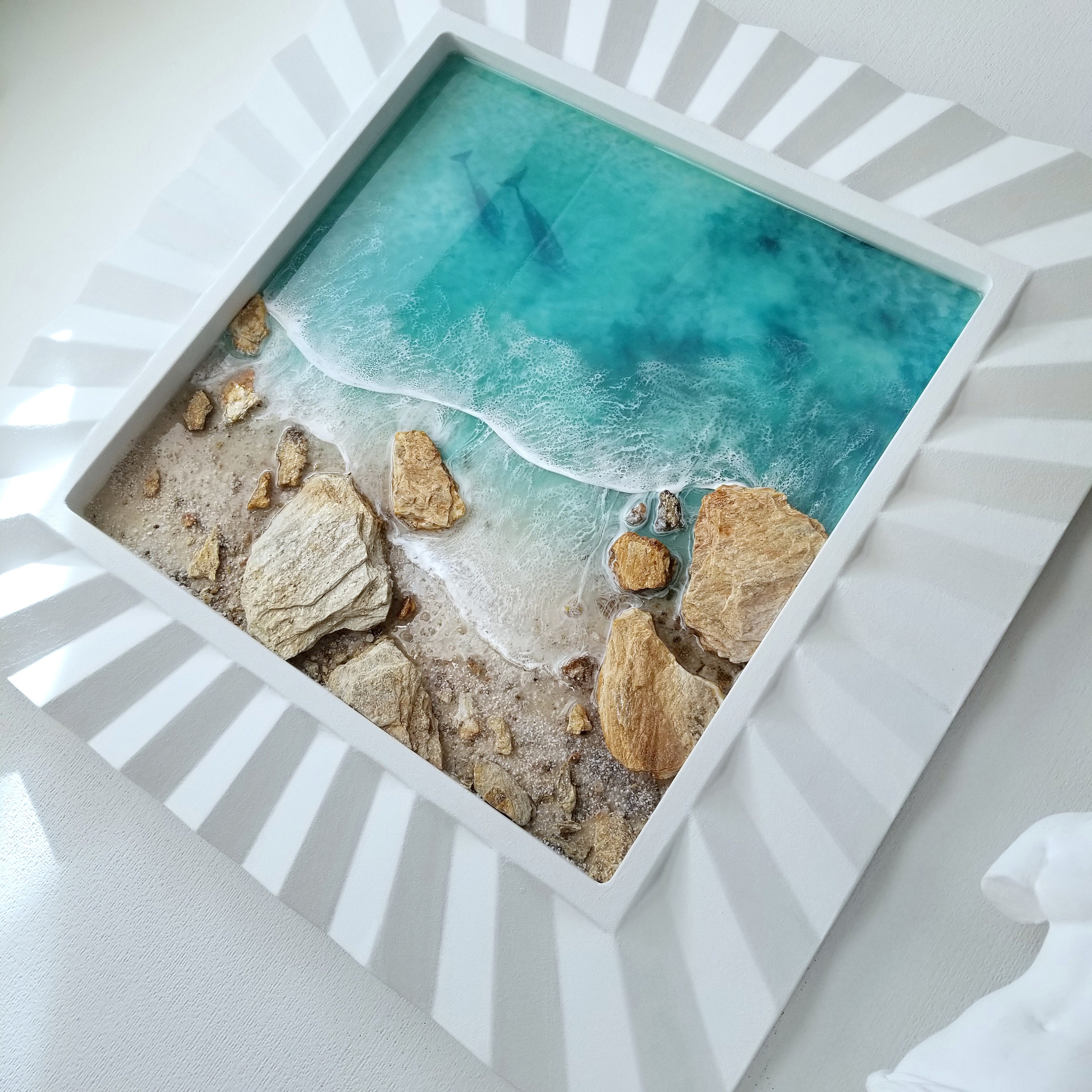 Original Ocean Art. Sea Resin Art. Seascape Beach Painting. Small Wave ...