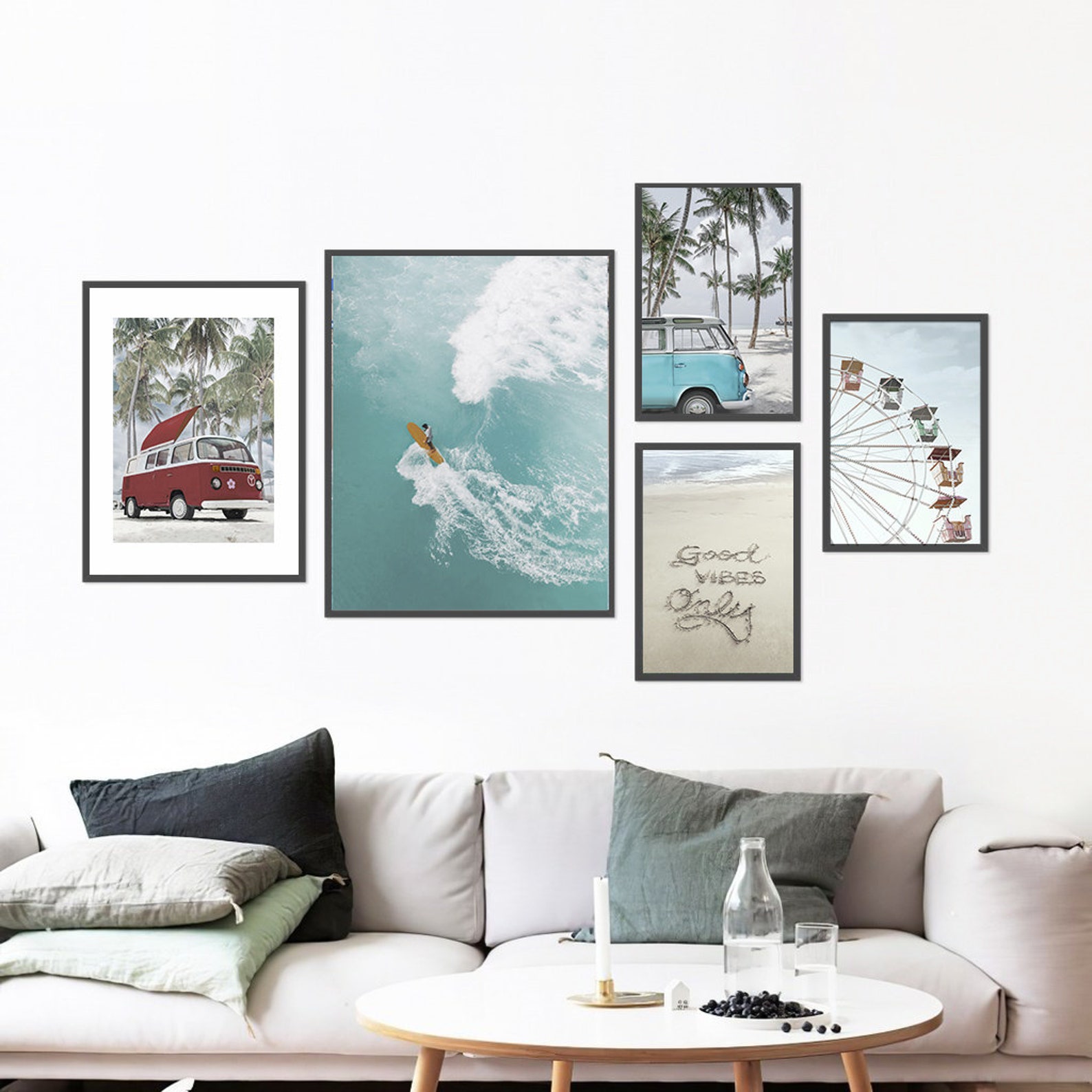 15 Piece Set: Summer Beach Vibe Printable Art. DIGITAL - Etsy
