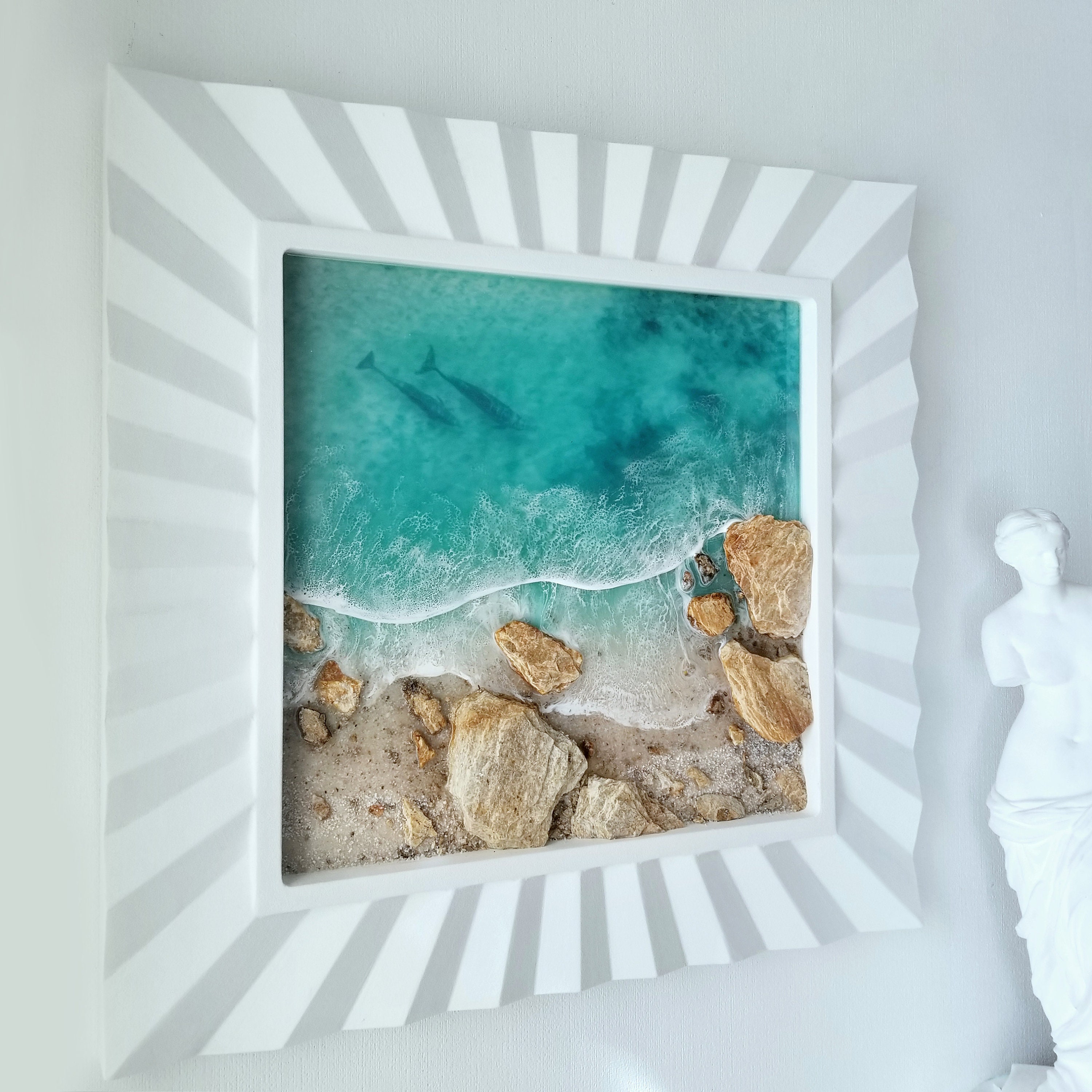 Original Ocean Art. Sea Resin Art. Seascape Beach Painting. Small Wave ...