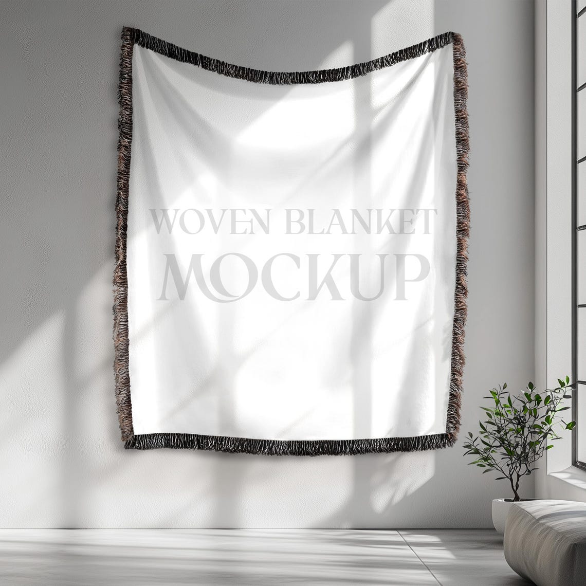 Woven Blanket Mockup: Photoshop & Canva PNG (digital Download) - Etsy