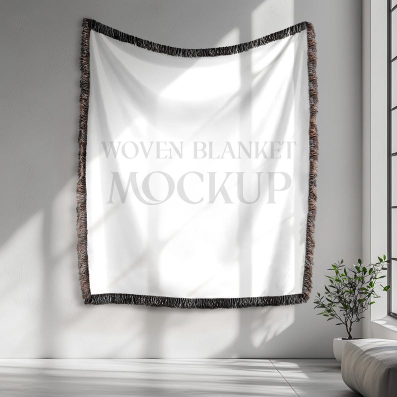 Woven Blanket Mockup: Photoshop & Canva PNG (digital Download) - Etsy