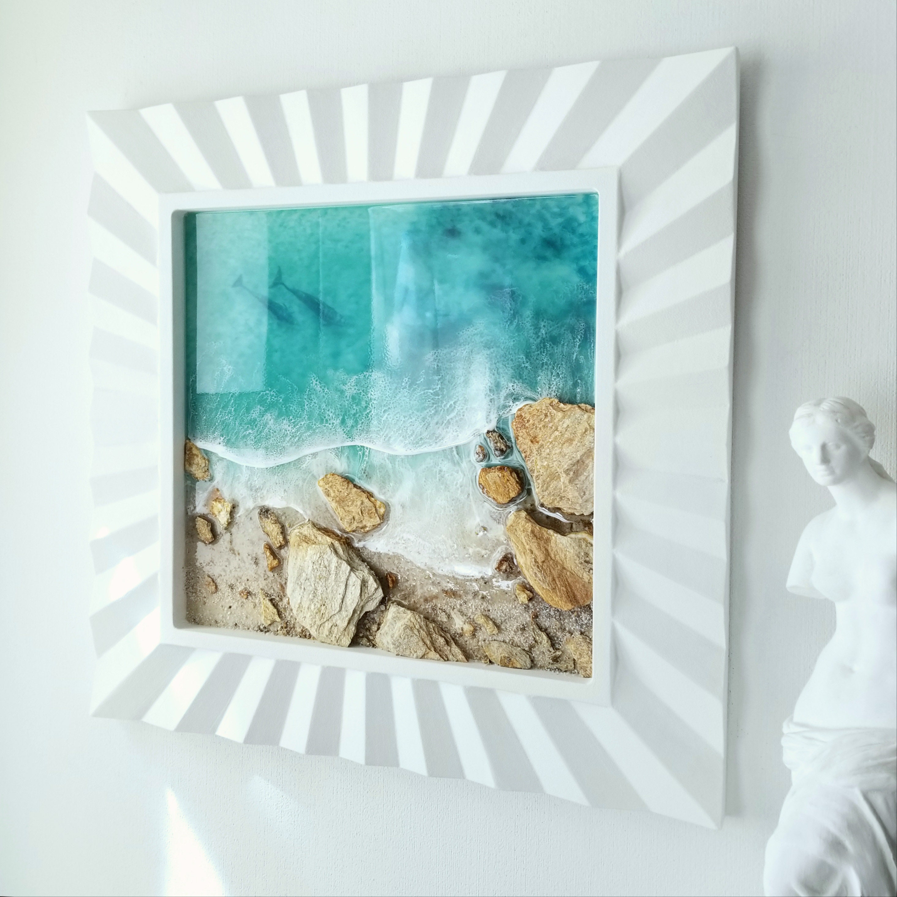 Original Ocean Art. Sea Resin Art. Seascape Beach Painting. Small Wave ...
