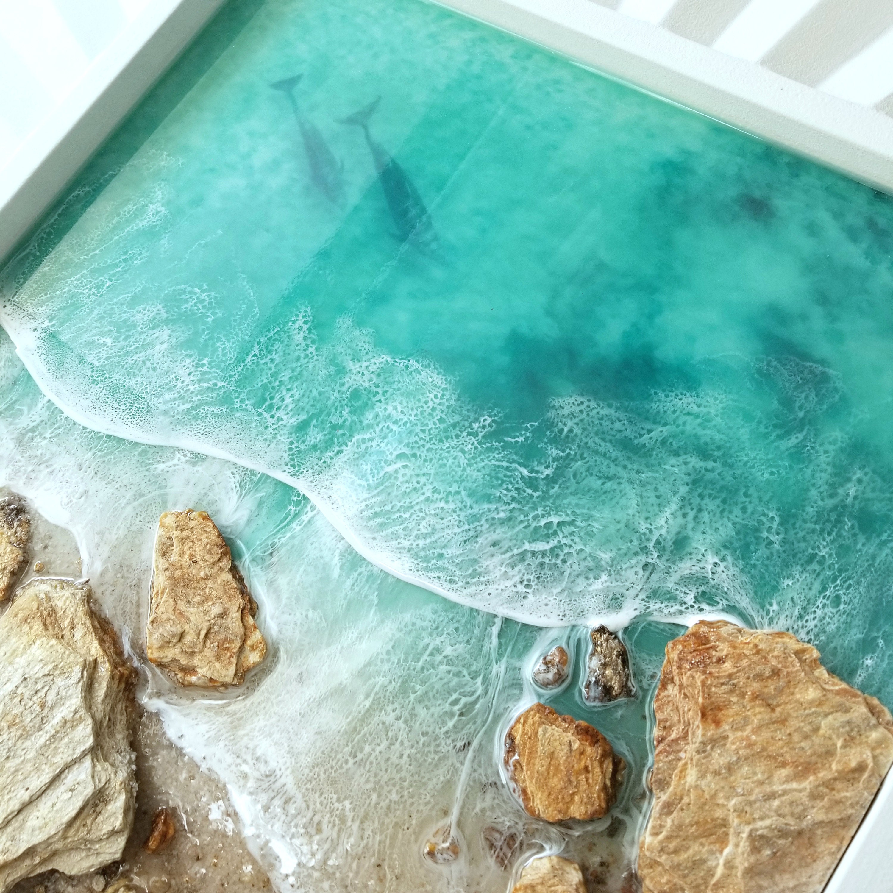 Original ocean art. Sea resin art. Seascape beach painting. | Etsy