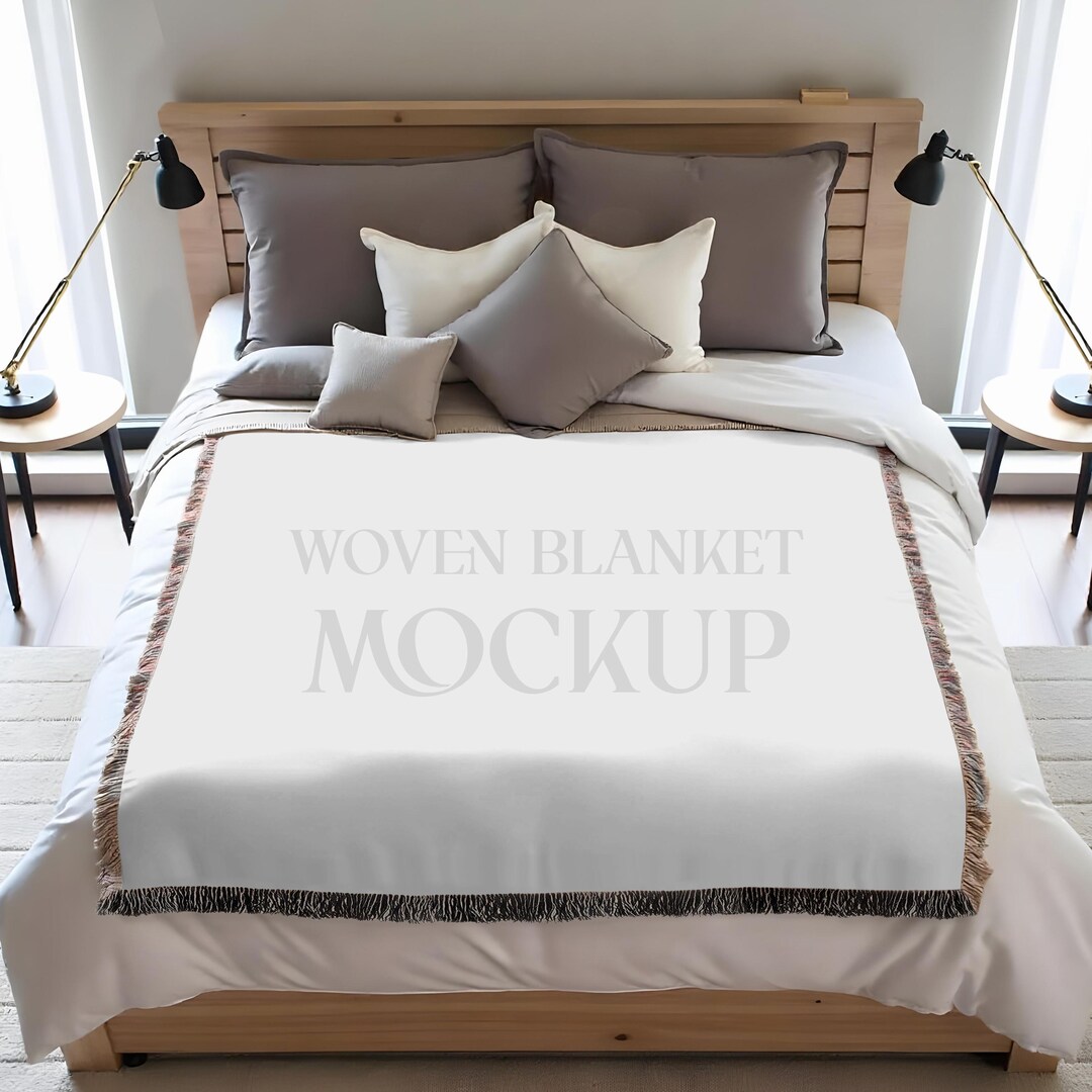 Woven Blanket Mockup: Photoshop Smart Object (PDF File) - Etsy