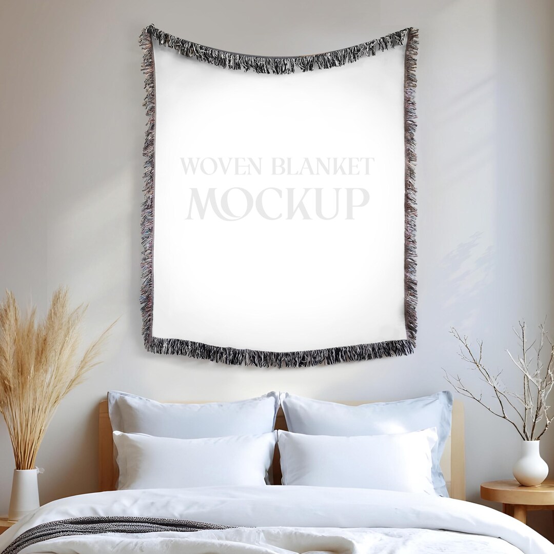 Woven Blanket Mockup: Canva PNG & Photoshop PSD (digital Download) - Etsy