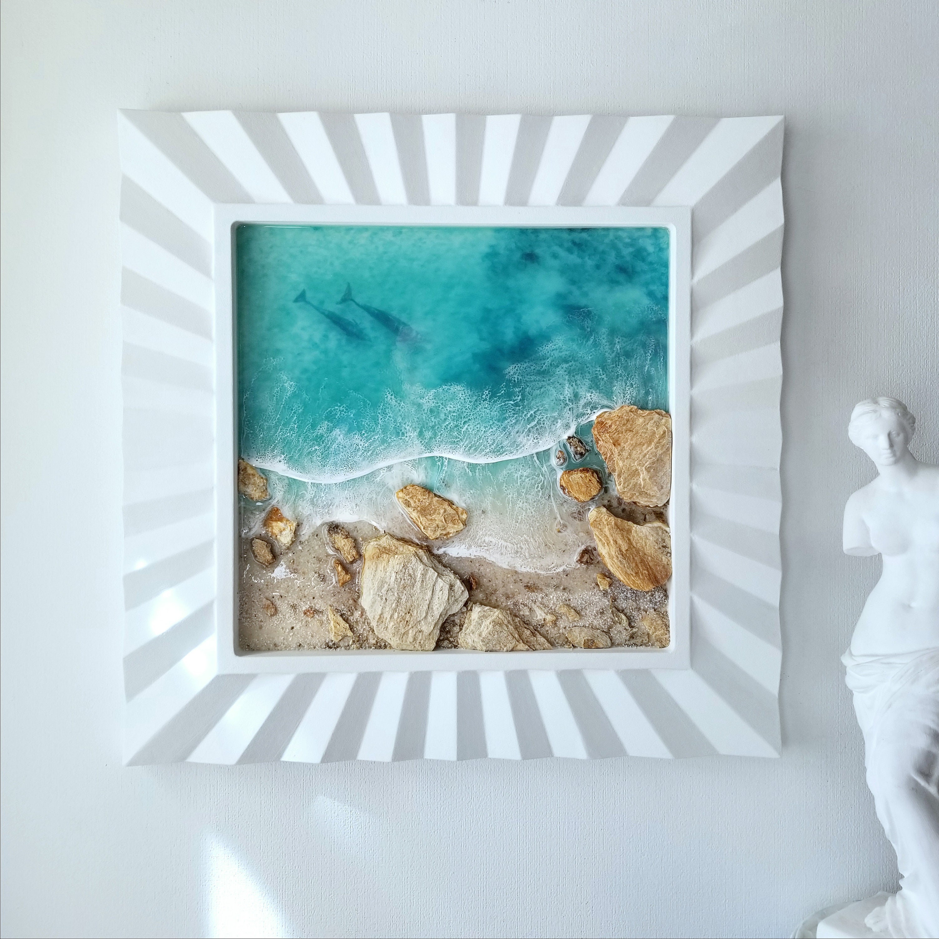 Original Ocean Art. Sea Resin Art. Seascape Beach Painting. Small Wave ...