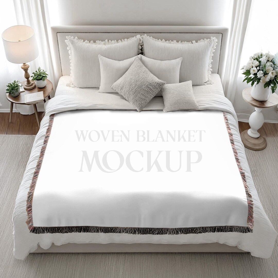 Woven Blanket Mockup: Photoshop Smart Object (PSD Digital Download - Etsy