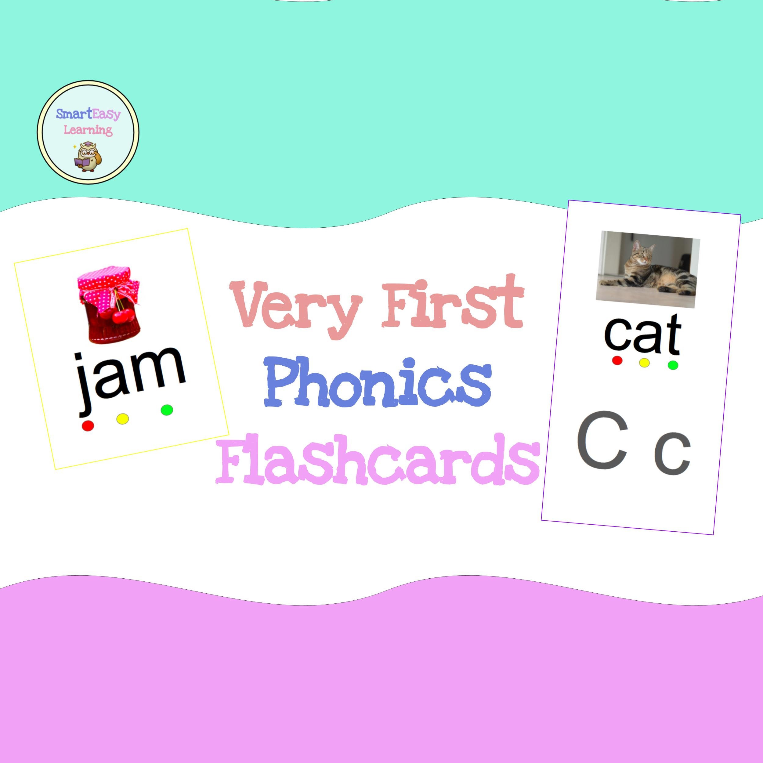 Very First Phonics Flashcards With Syllables, Writing Templates and ...