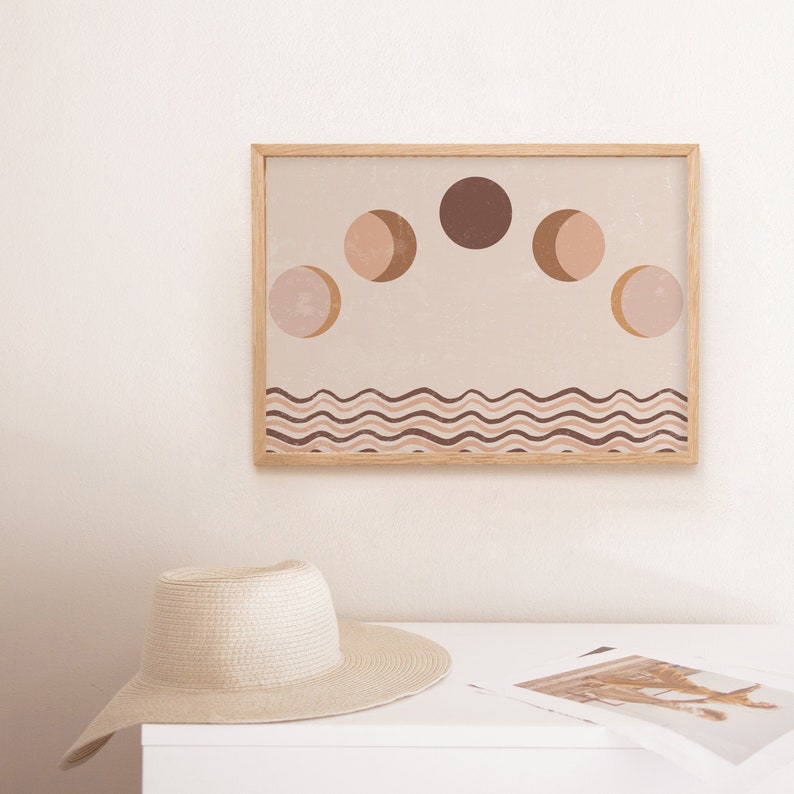 Moon Phase Moon Poster PRINTABLE Boho Poster Moon Phases - Etsy