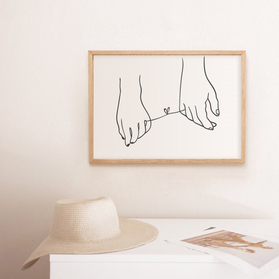 Pinky Swear Printable Pinky Promise One Line Art One Line | Etsy