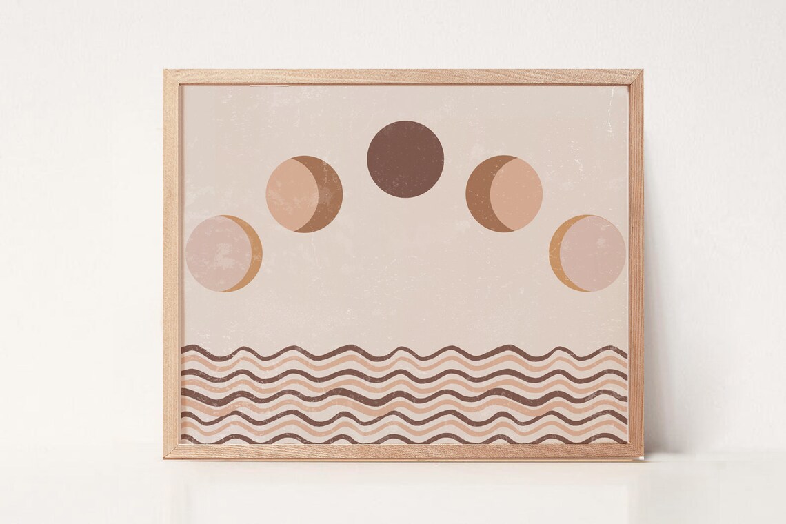 Moon Phase Moon Poster PRINTABLE Boho Poster Moon Phases - Etsy