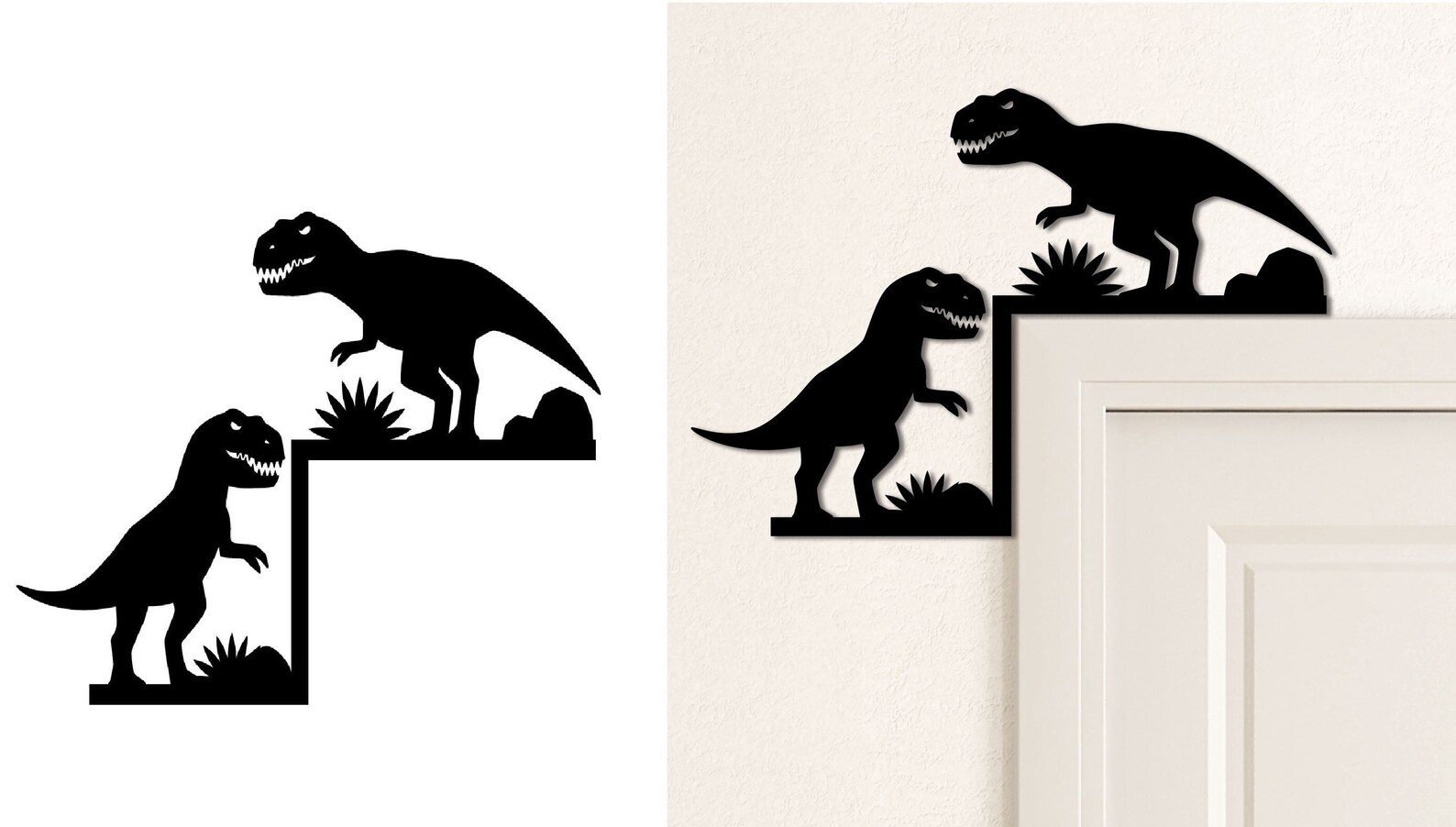 Dinosaur T-rex Door Trim Corner Two Versions Scary and Cute - Etsy