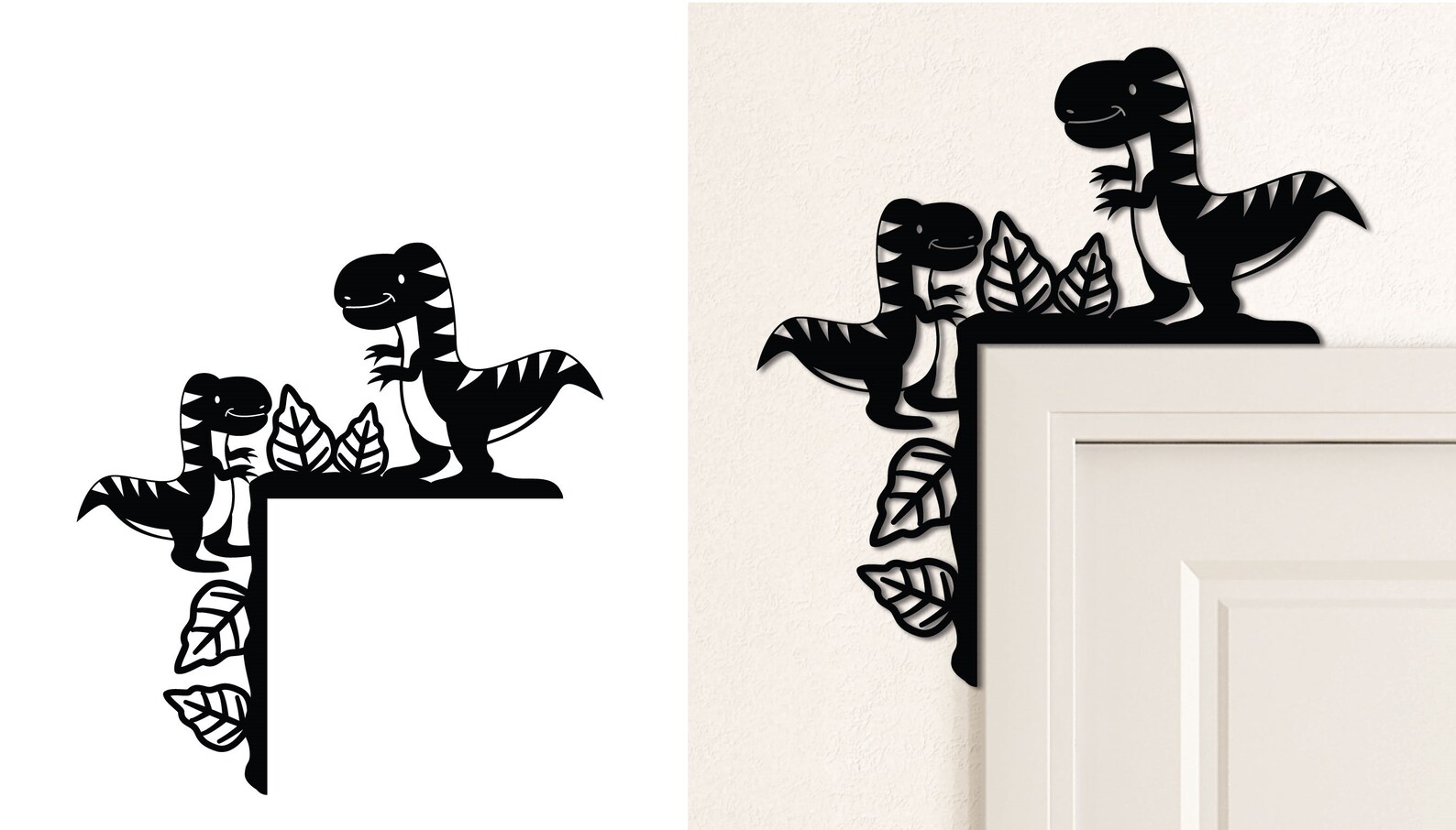 Dinosaur T-rex Door Trim Corner Two Versions Scary and Cute - Etsy