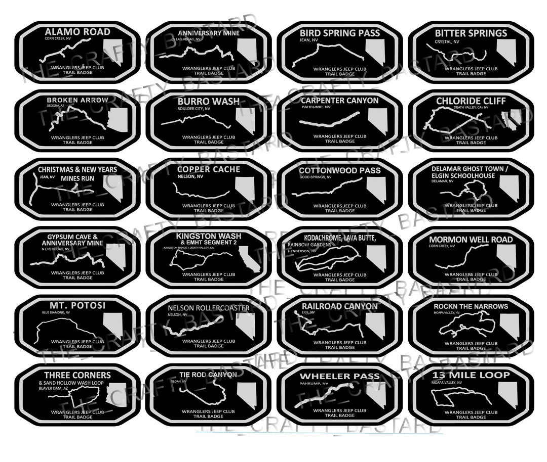 Custom Off-road Trail Badges for Jeep, Truck, Broncho, Chevy, Ford 4x4 ...