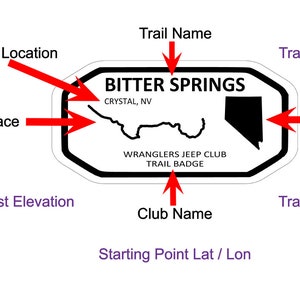 Custom Off-road Trail Badges for Jeep, Truck, Broncho, Chevy, Ford 4x4 ...