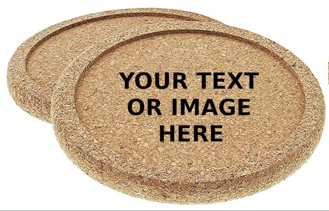Custom Laser Engraved Cork Coasters 4” Round With Round Edge or With a ...