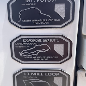 Custom Off-road Trail Badges for Jeep, Truck, Broncho, Chevy, Ford 4x4 ...