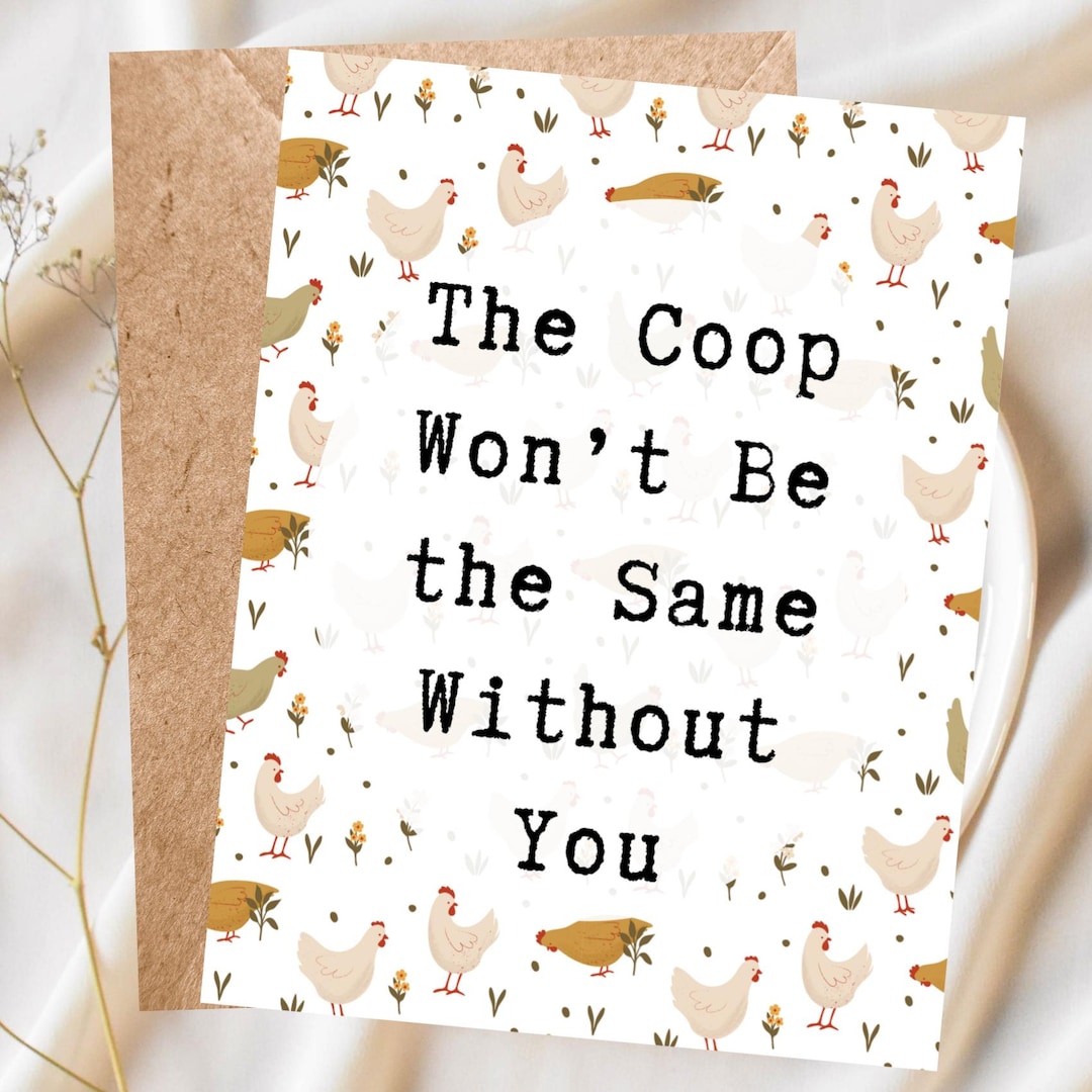 Funny Coworker Goodbye Card Farewell, Leaving Job Card, Cute Chick Pun ...