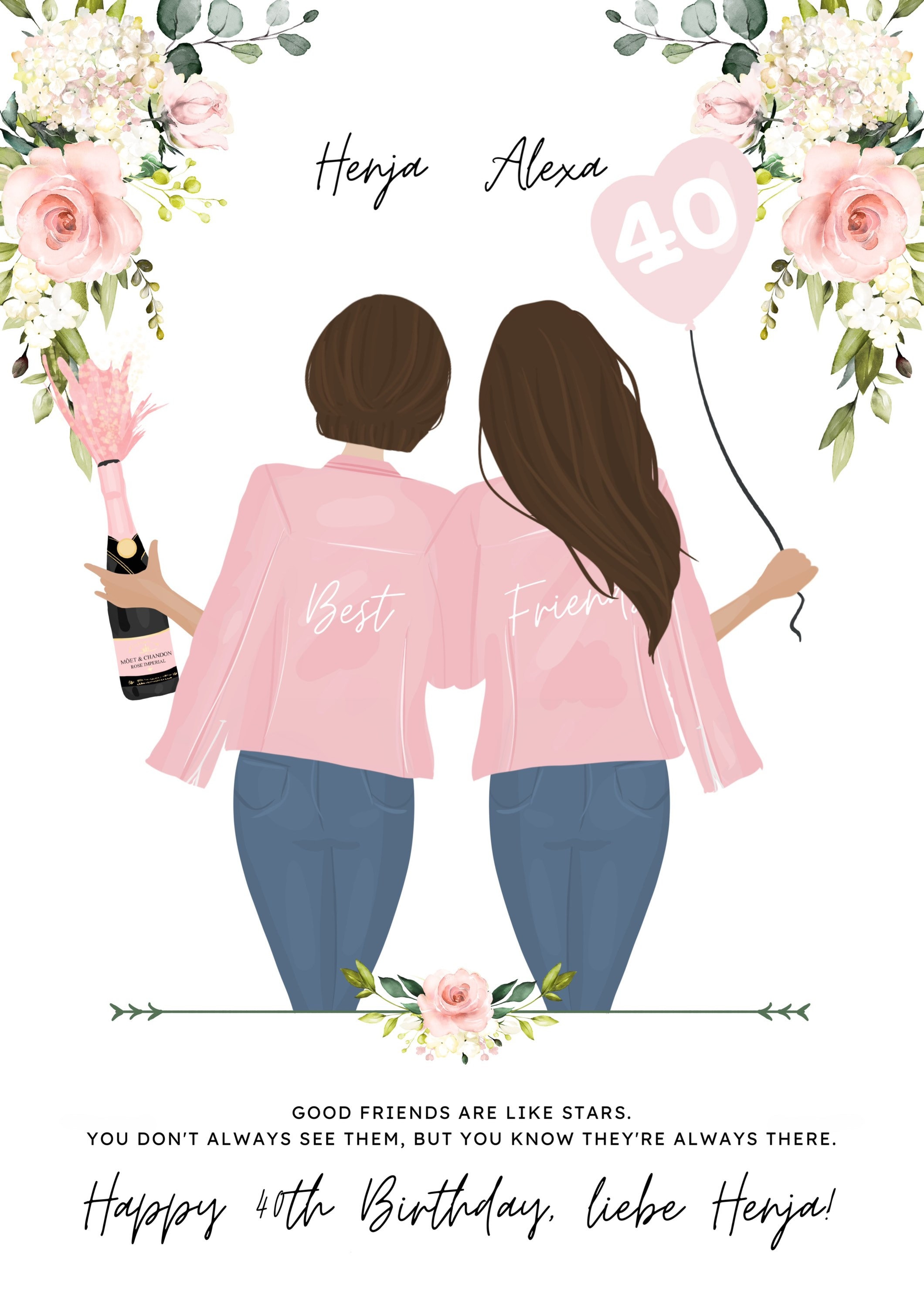 Best Friend Birthday Card Personalized Birthday Card Custom - Etsy