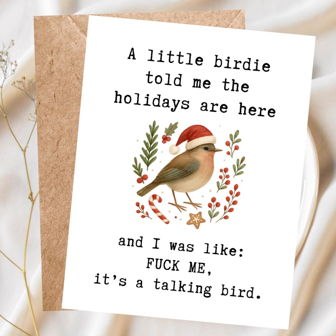 Funny Holiday Card, Humorous Christmas Greeting, Cheeky Holiday Card ...