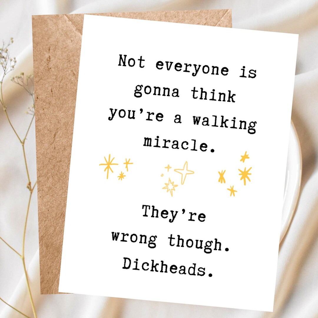 Funny Encouragement Card, Unique Card, Inspirational Card, Support Card ...