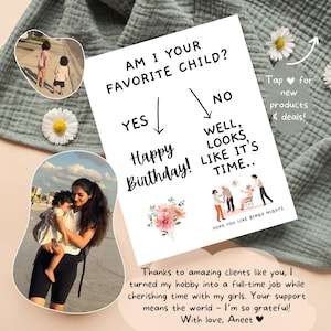Am I Your Favorite Child?, Funny Mom Birthday Day Card for Mom, Nursing ...