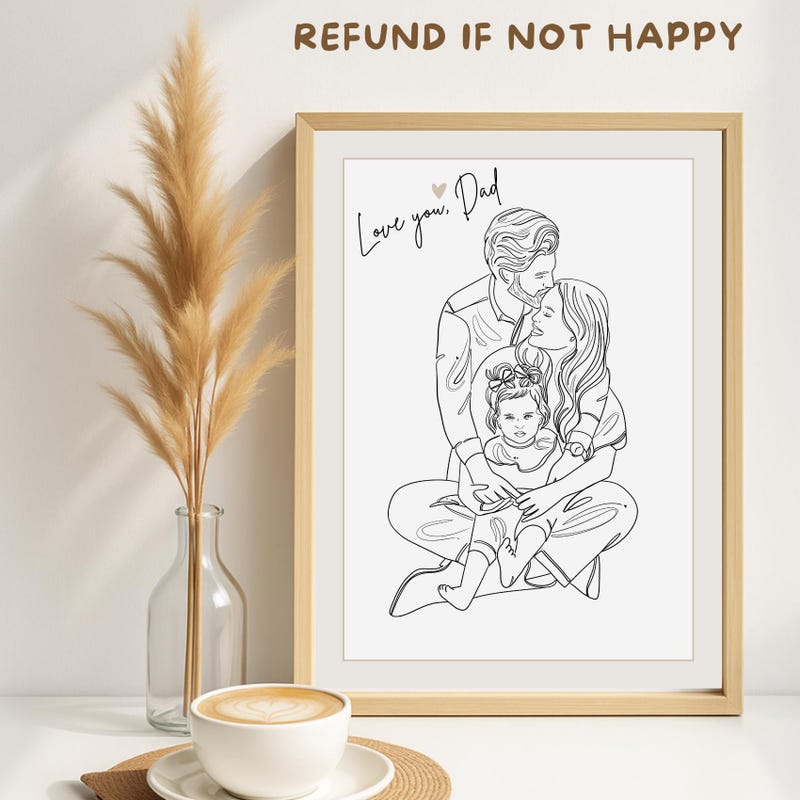 Custom Line Drawing Dad - Etsy
