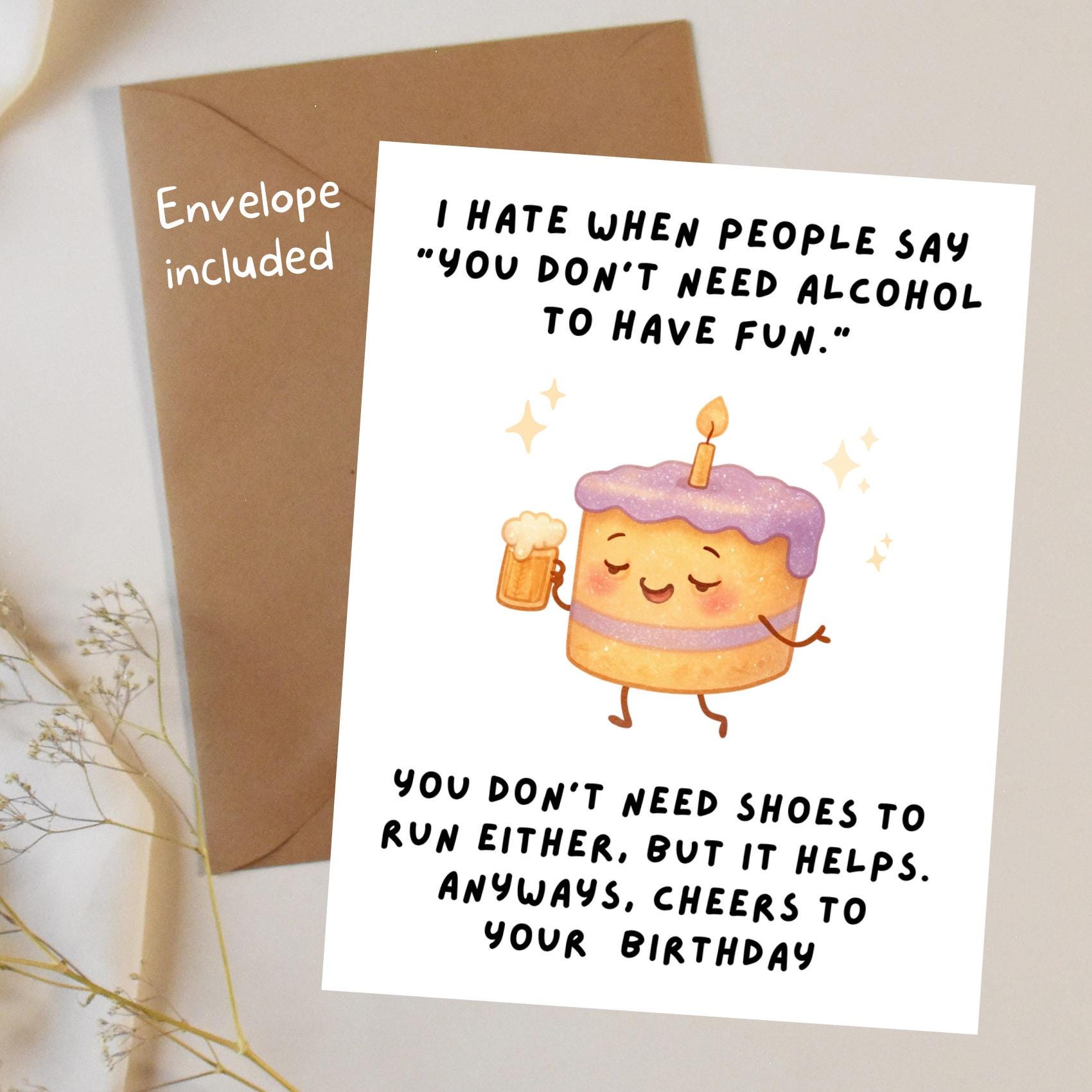 Funny Birthday Card for Friend, Alcohol Birthday Card, Drunk Humor Card ...