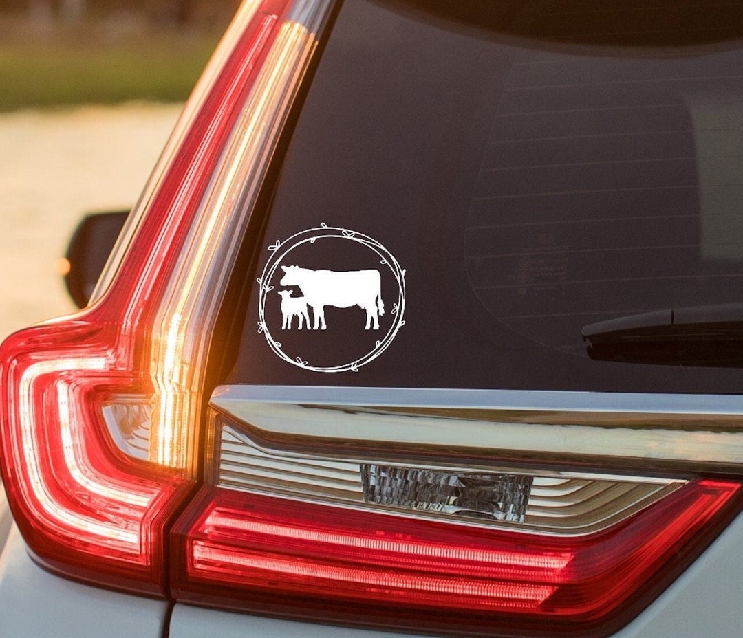 Cow and Calf Vinyl Decal | 1 or 2 Calves | Cow Vinyl Decal | Mama Cow ...